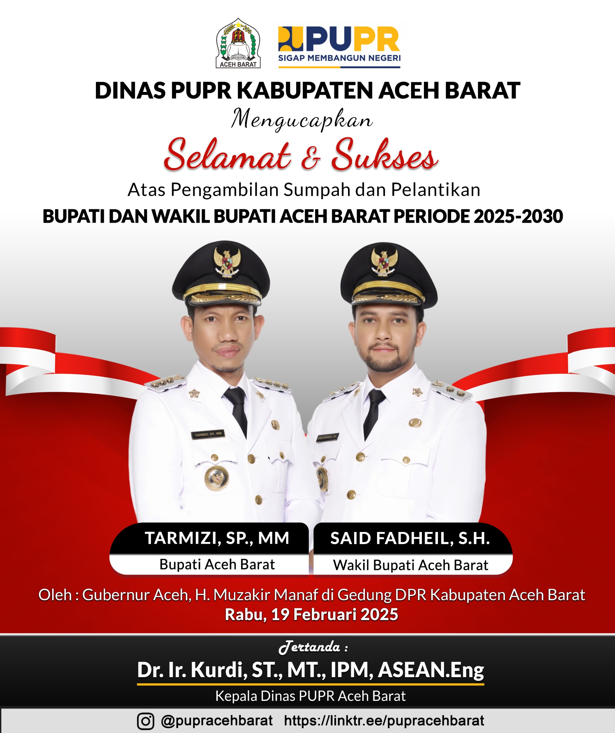 Papan Ucapan Selamat Untuk Tarmizi Said Penuhi Kota Meulaboh - Koran ...